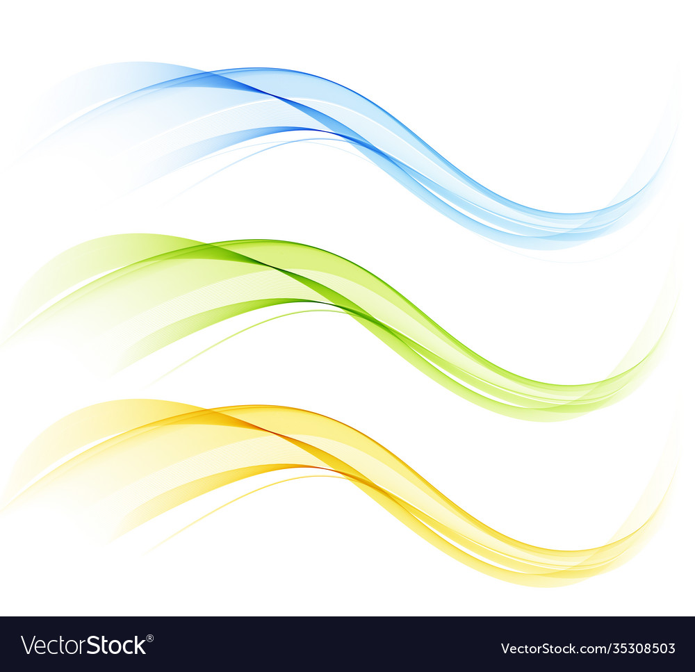 Set color abstract wave design element Royalty Free Vector
