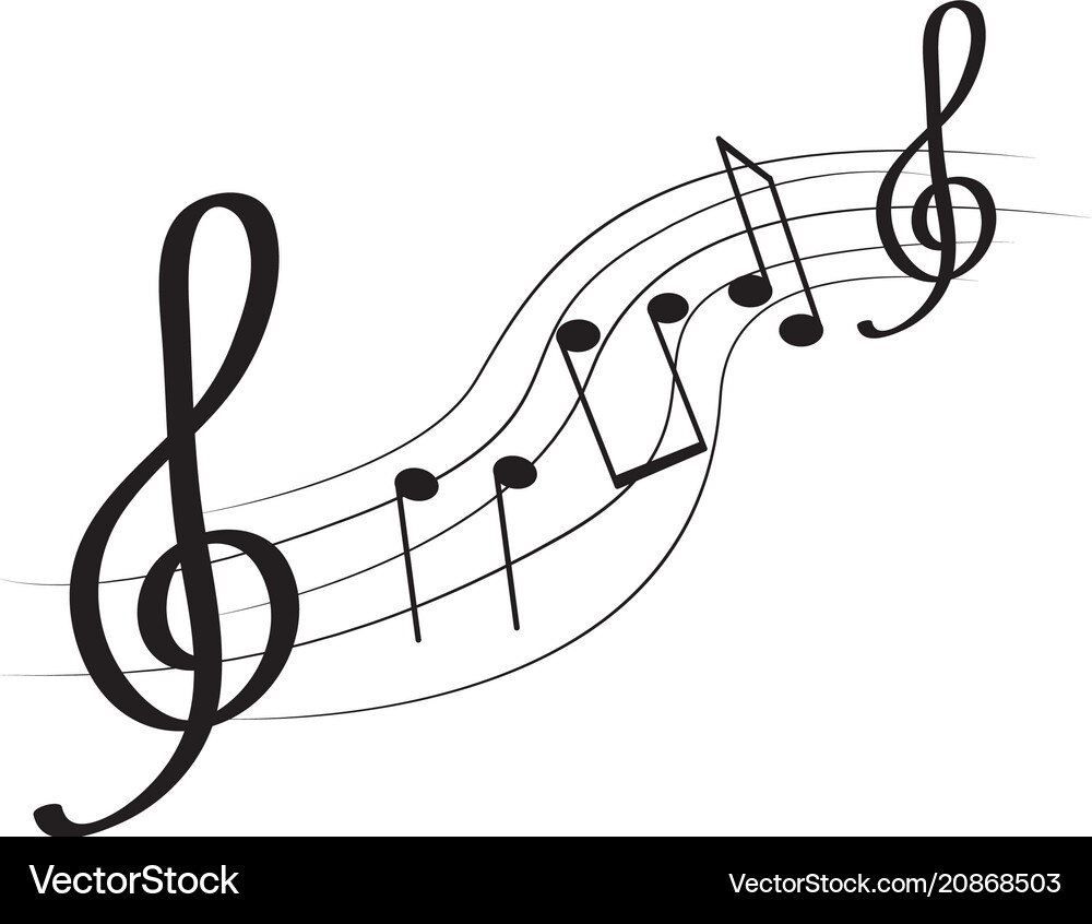 Set of musical notes on a pentagram Royalty Free Vector