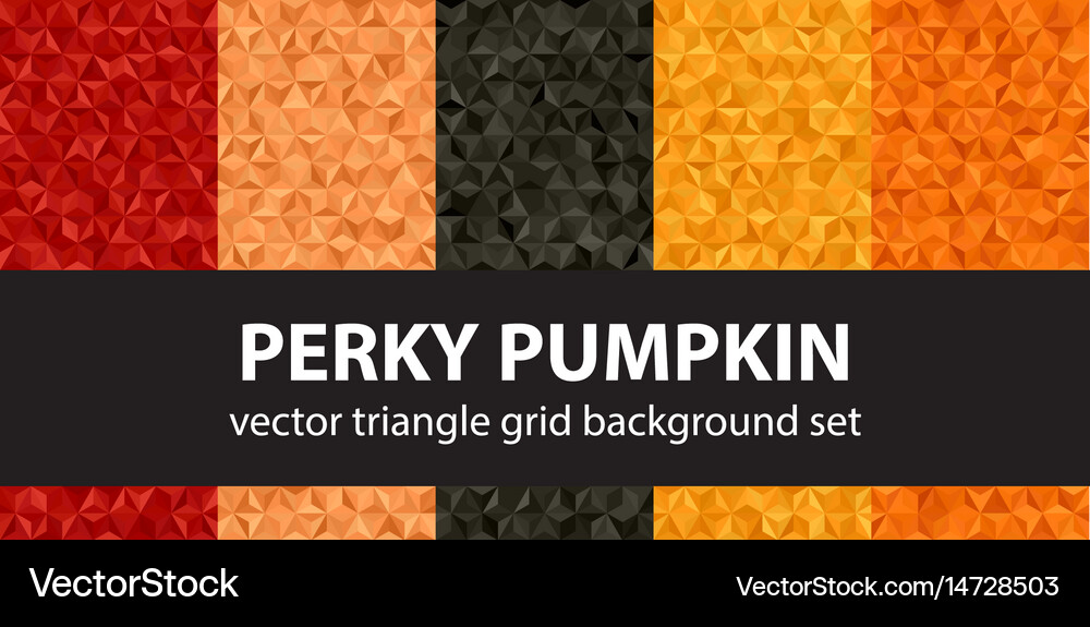 Triangle pattern set perky pumpkin seamless Vector Image