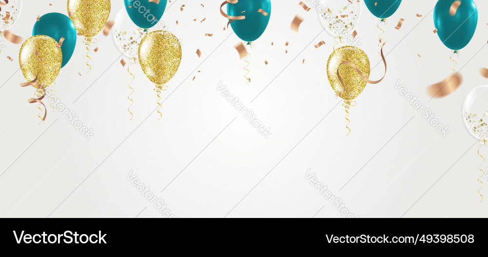 Celebration background with balloons and confetti Vector Image