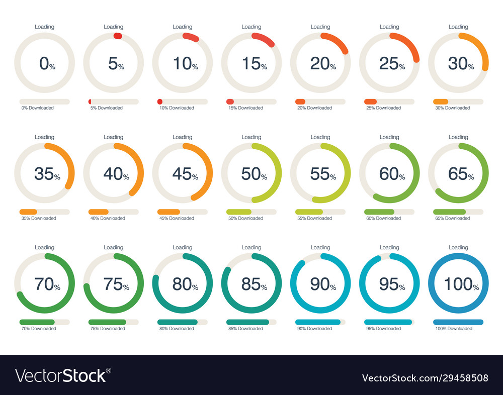 Circle loading and progress bars collection set Vector Image