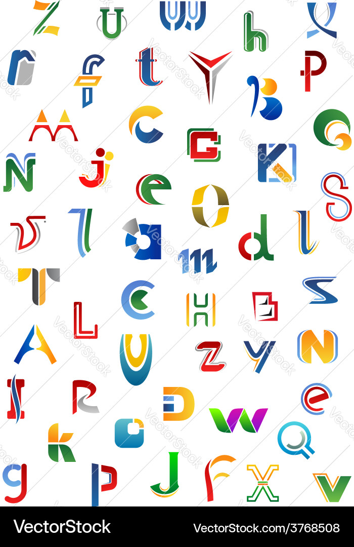 Colorful alphabet letters and fonts Royalty Free Vector