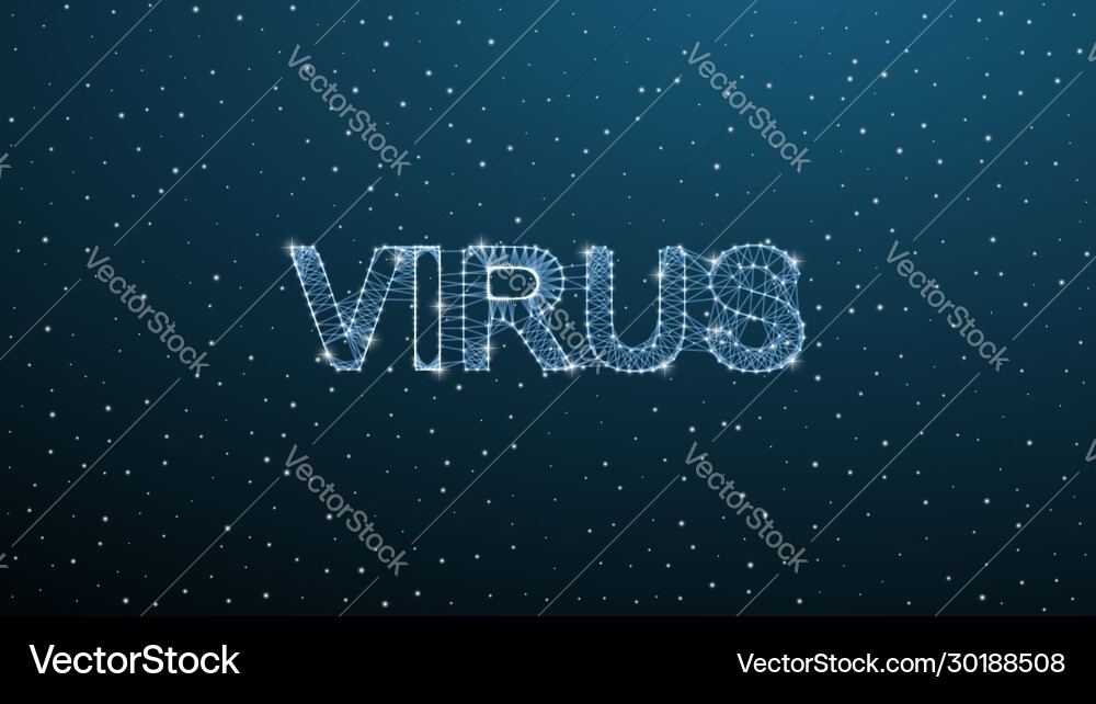 Corona virus 3d polygonal text virus infections Vector Image