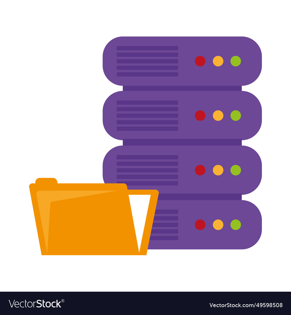 Database Server And Folder Royalty Free Vector Image