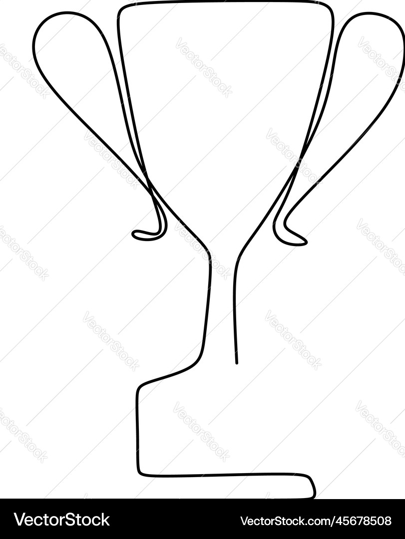 Drawing a continuous line of winning trophy Vector Image