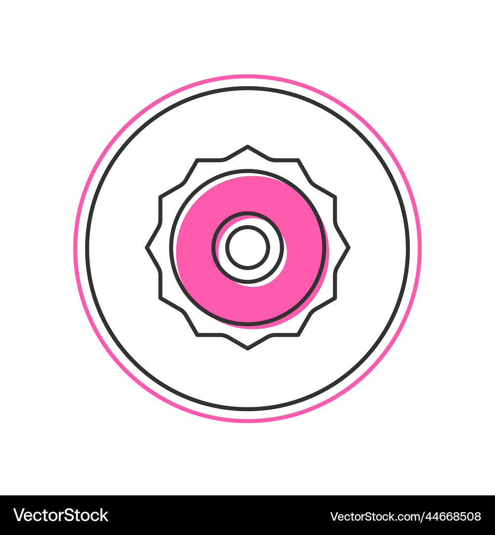 Filled outline circular saw blade icon isolated Vector Image