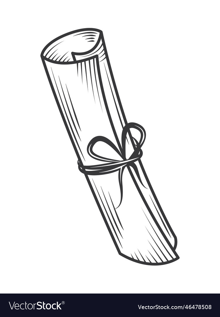 Graduation scroll certificate Royalty Free Vector Image