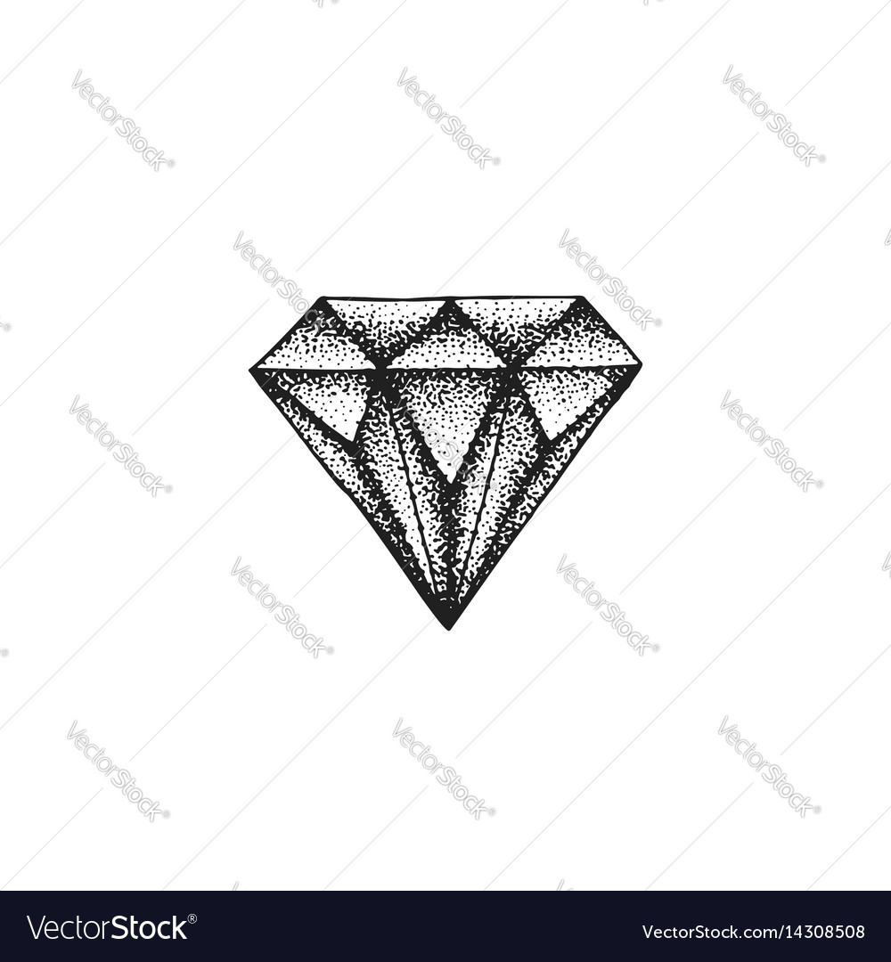 Hand drawn diamond Royalty Free Vector Image - VectorStock