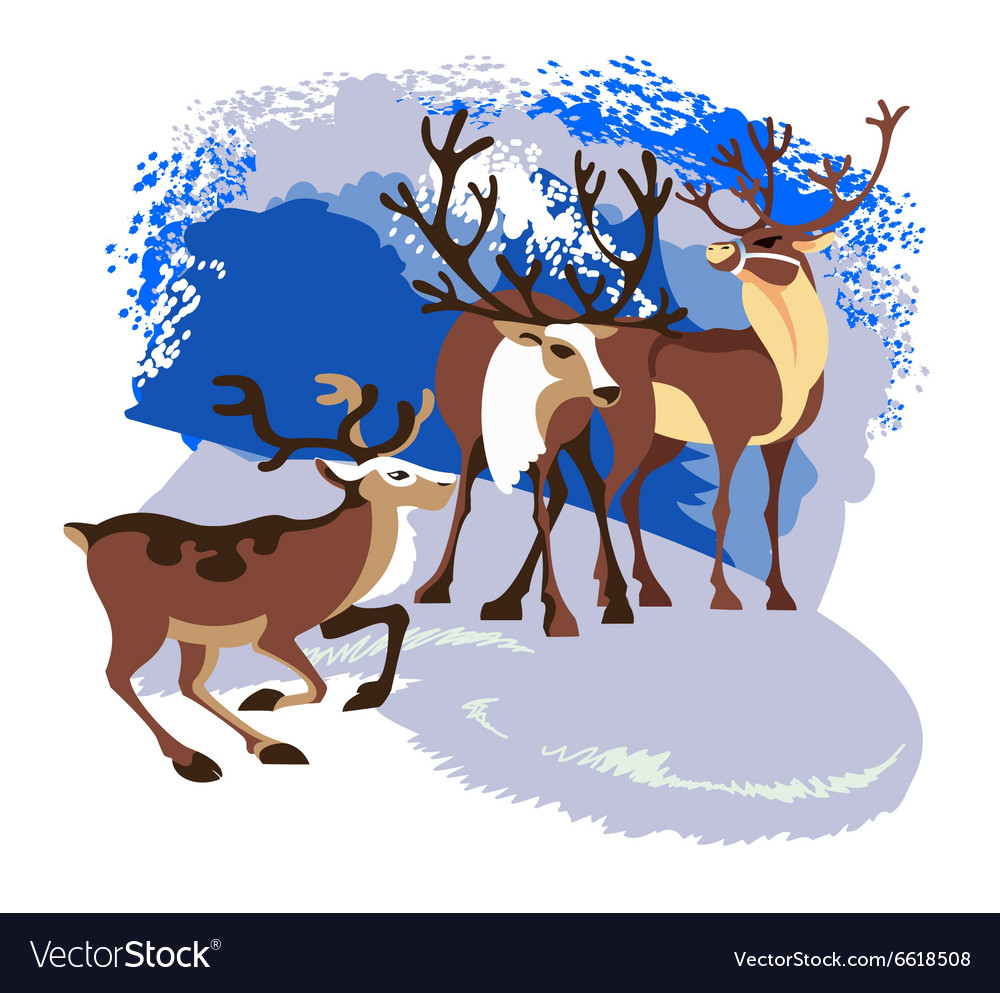 Herd deer Royalty Free Vector Image - VectorStock