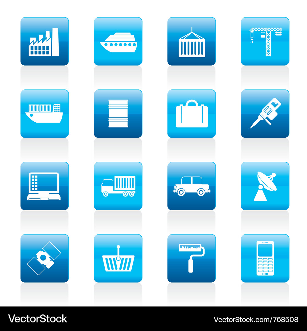Industry and business icons Royalty Free Vector Image