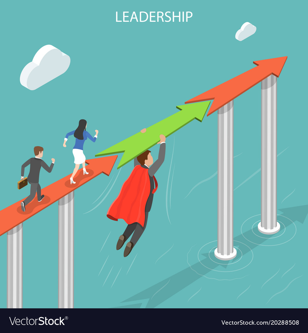 Leadership flat isometric concept Royalty Free Vector Image Leadership flat isometric concept Royalty Free Vector Image