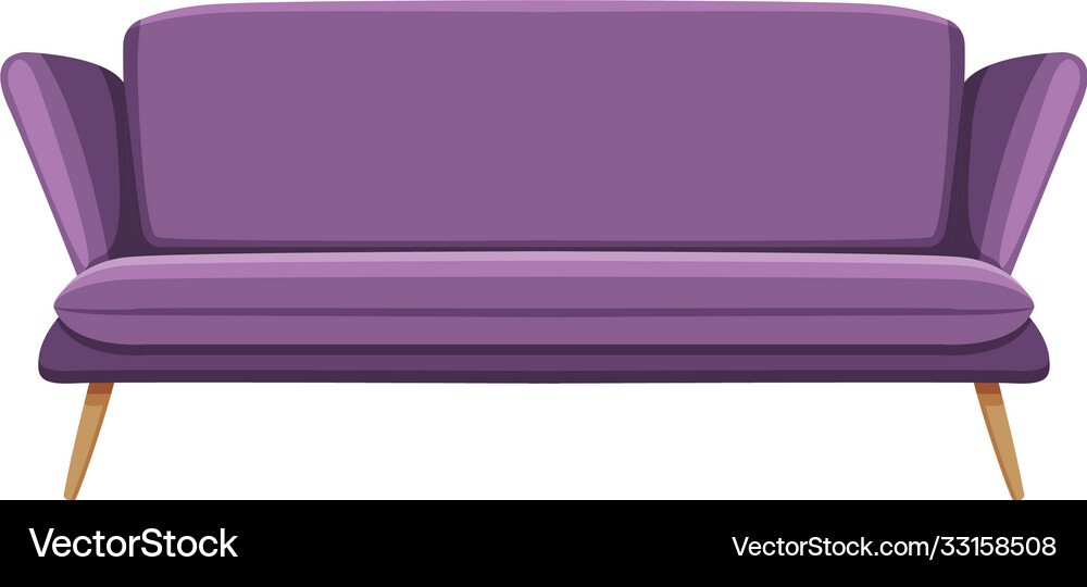 Lilac comfortable sofa cozy domestic or office Vector Image