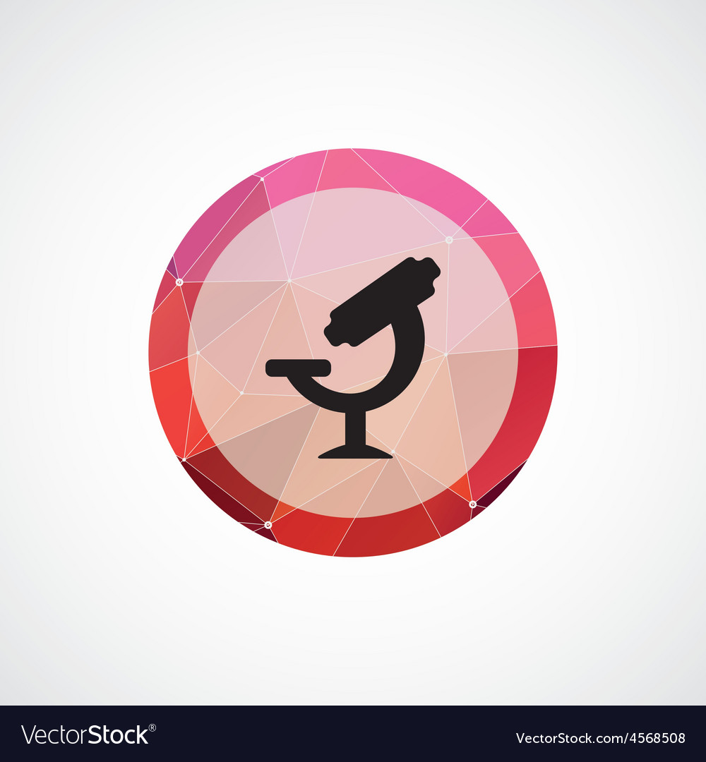 Microscope circle pink triangle background icon Vector Image