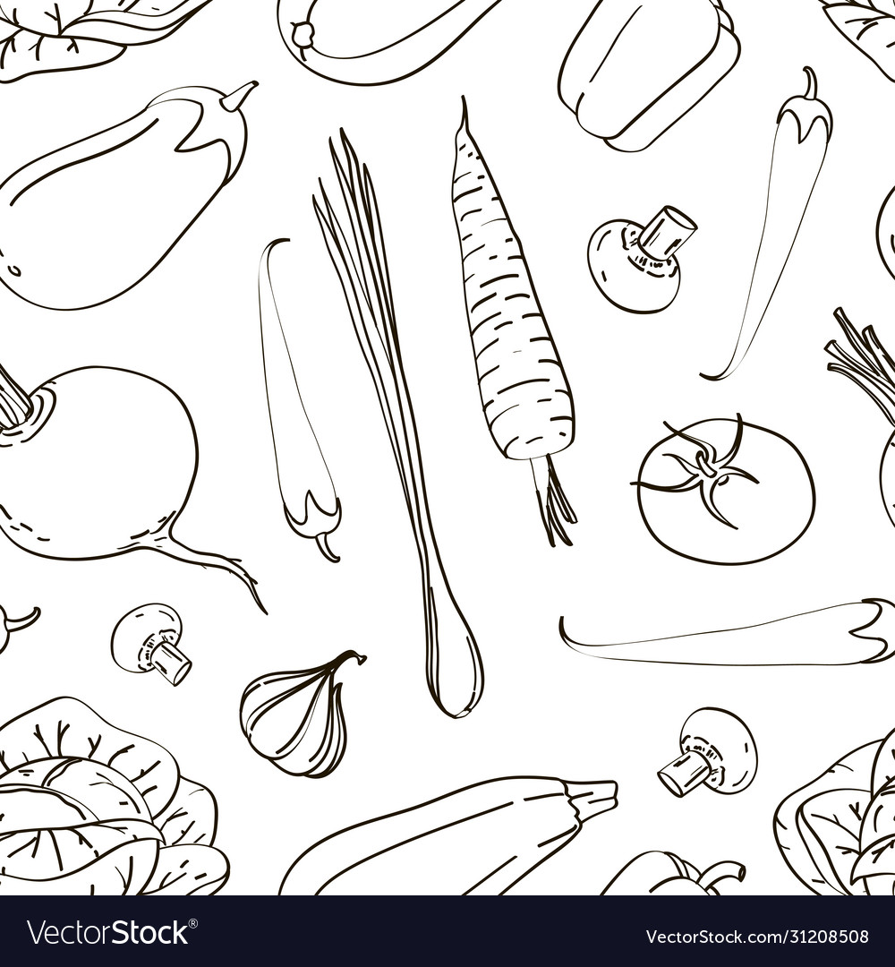Mixed vegetable - isolated pattern Royalty Free Vector Image