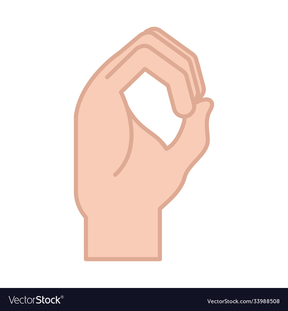 O Hand Gesture Sign Language Royalty Free Vector Image