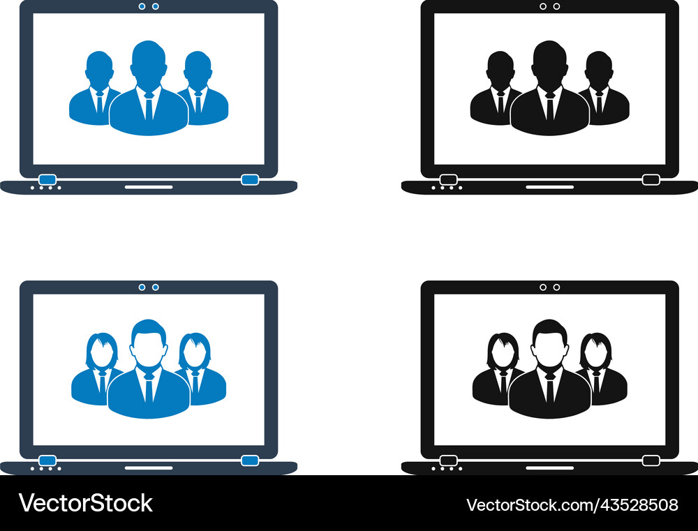 Online business team icon set flat style eps Vector Image