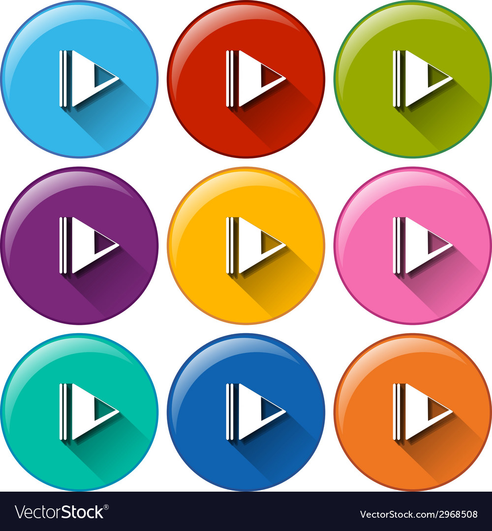 Play buttons Royalty Free Vector Image - VectorStock