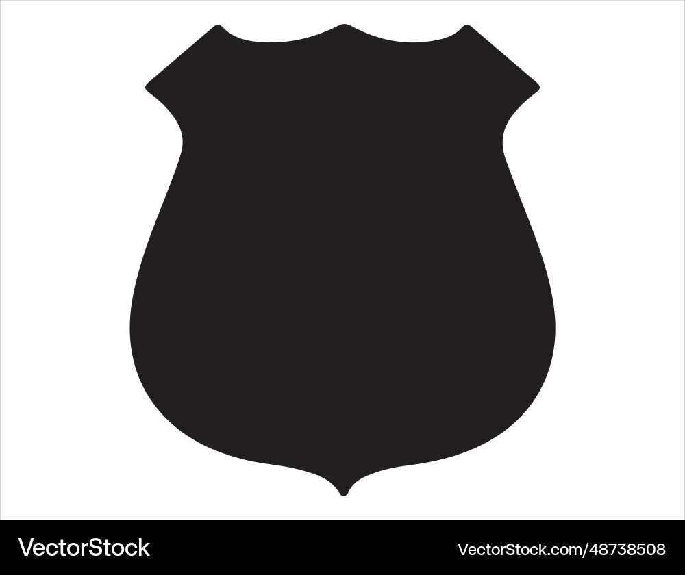 Police badge silhouette art Royalty Free Vector Image