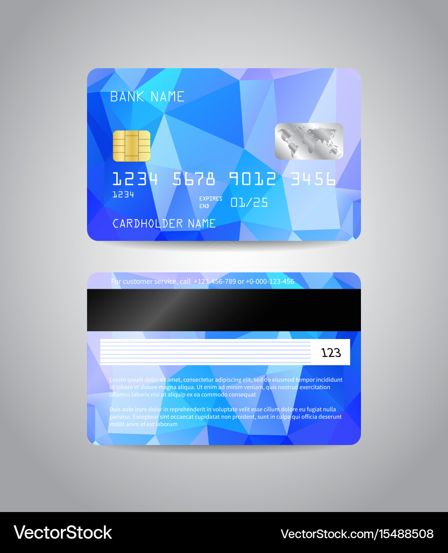 Realistic detailed credit card Royalty Free Vector Image