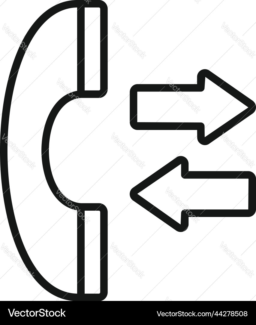 Respond call icon outline contact customer Vector Image