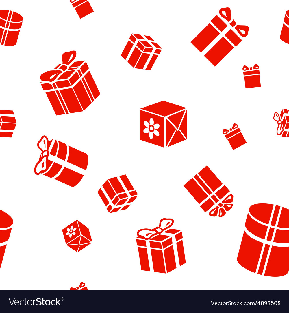 Seamless gift pattern red boxes Royalty Free Vector Image