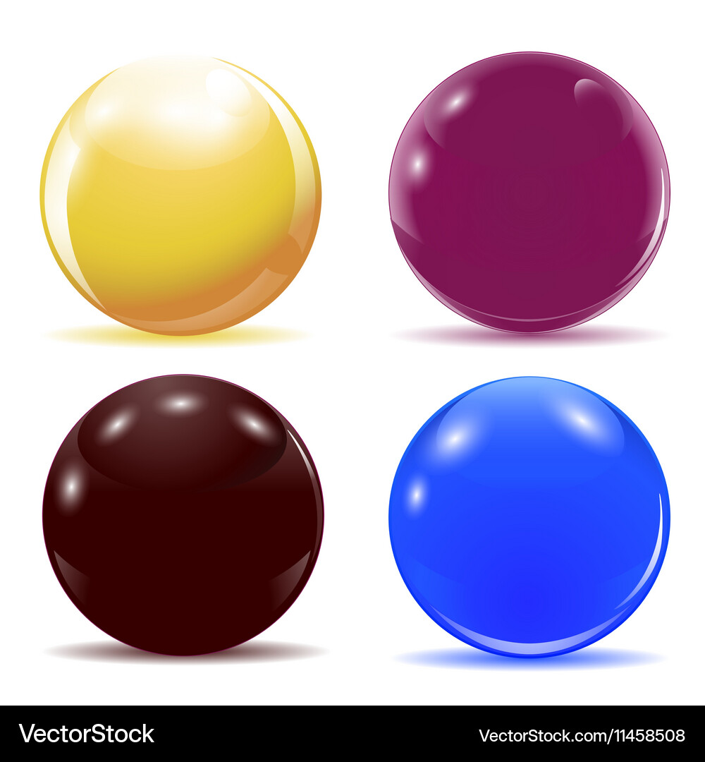 Set of multicolored glossy balls Royalty Free Vector Image