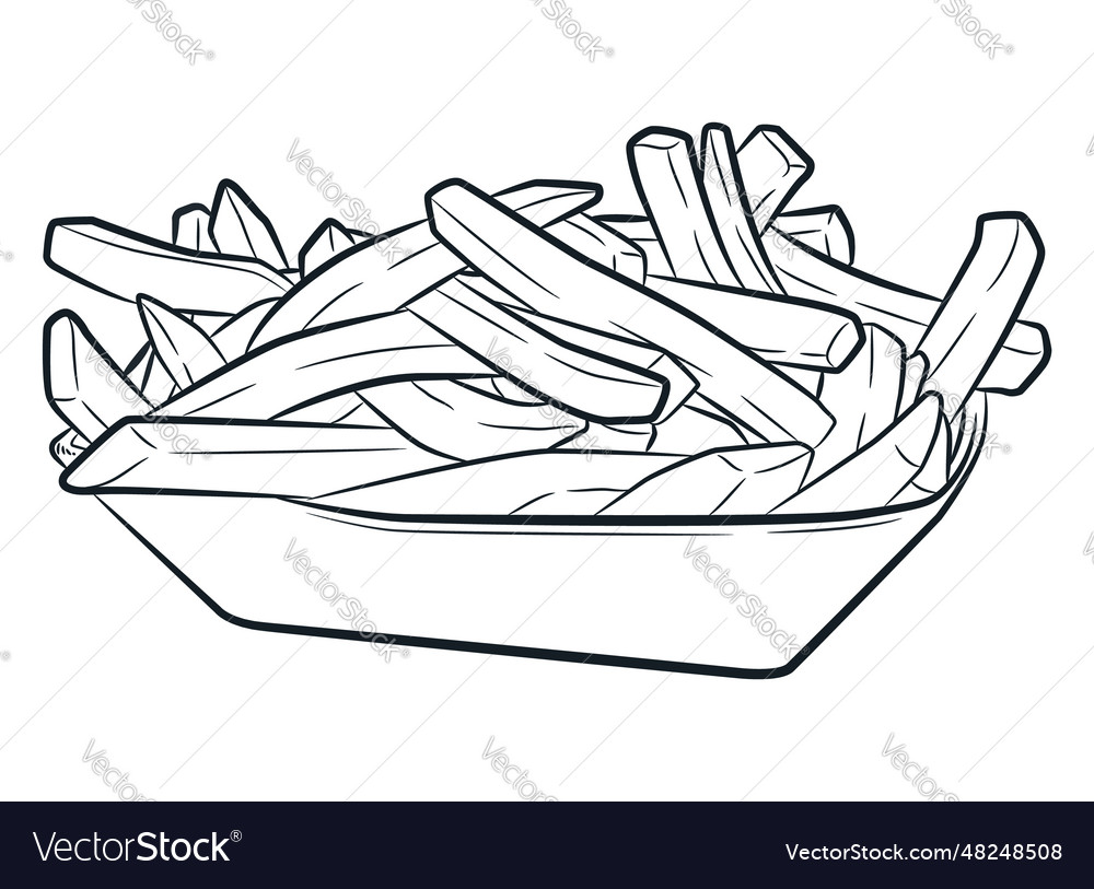 Sketch french fries fast food doodle Royalty Free Vector