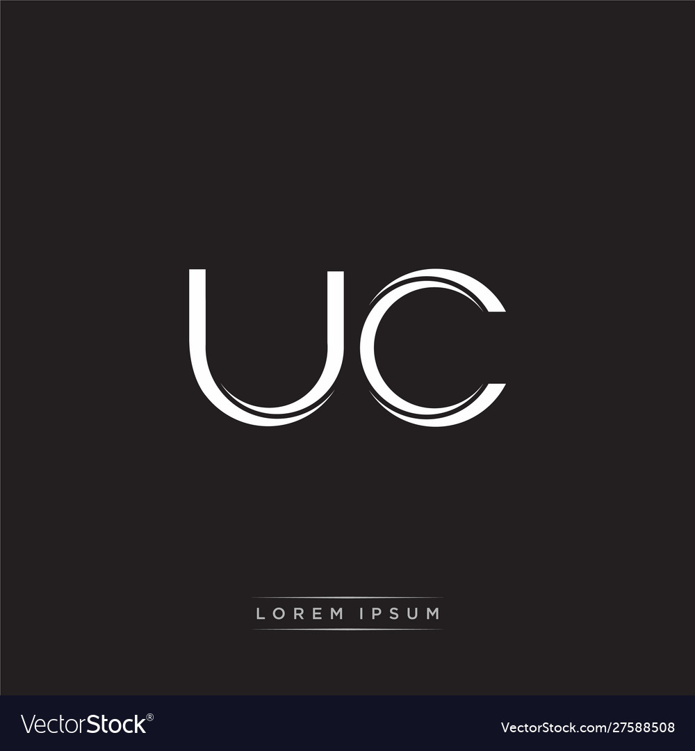Uc initial letter split lowercase logo modern Vector Image