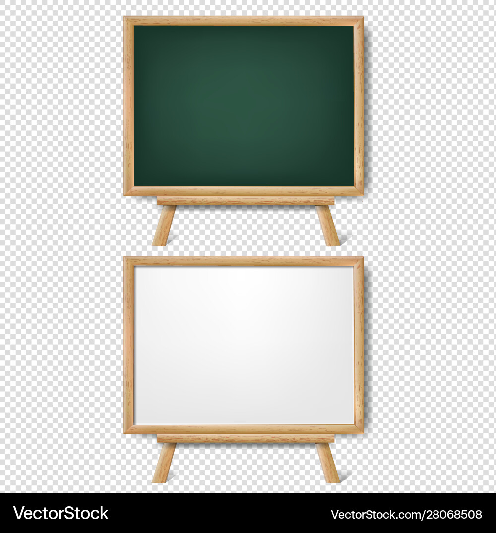 Wooden table on chalkboard with chalk isolated Vector Image