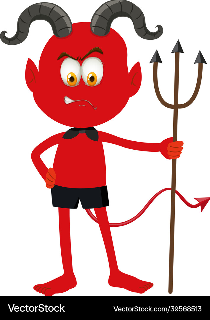 A red devil cartoon character with facial Vector Image