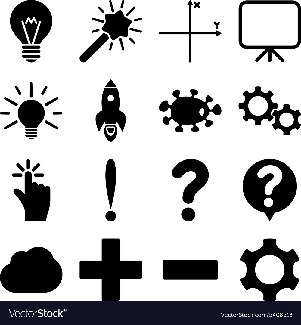 Basic science and knowledge icons Royalty Free Vector Image