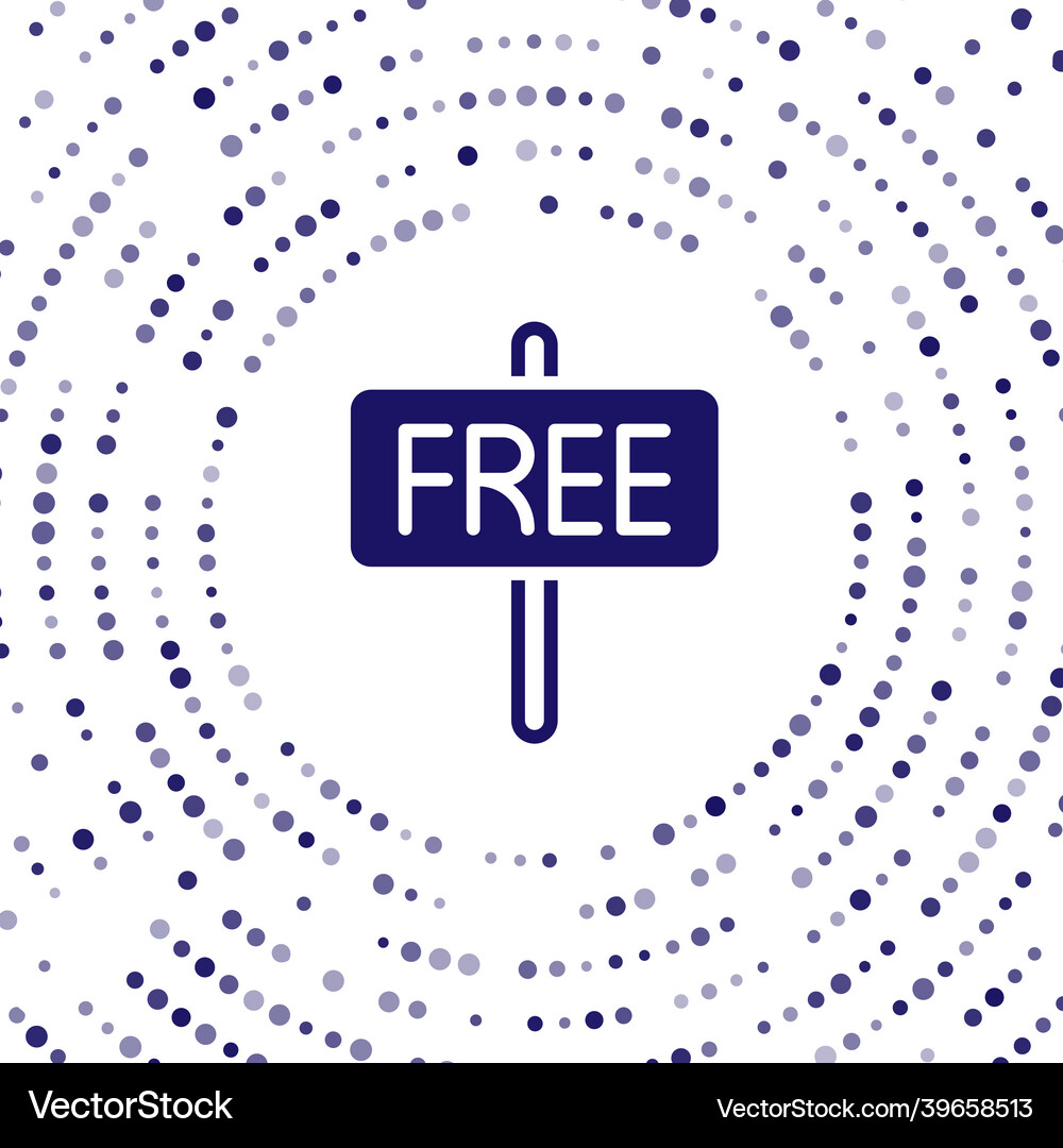 Blue free icon isolated on white background Vector Image