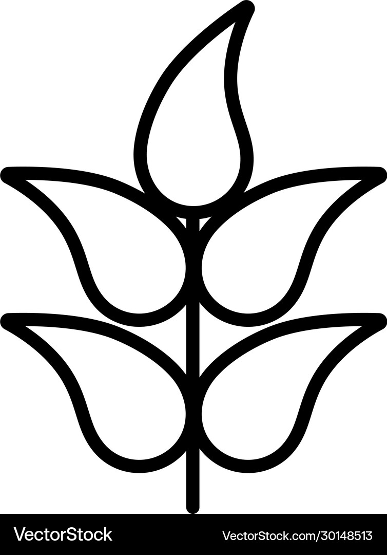 Branch with leaves line style icon Royalty Free Vector Image