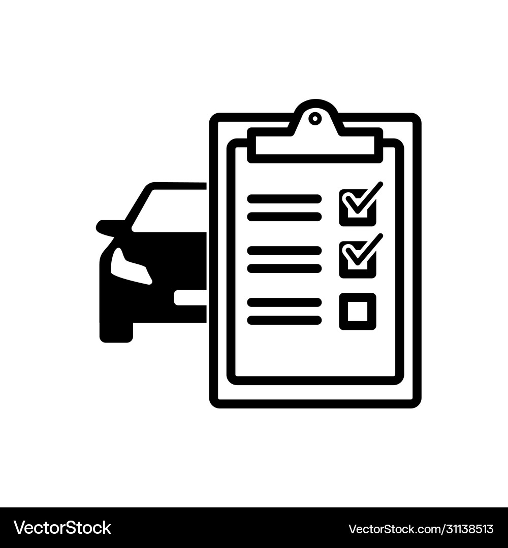Car servise checklist clipboard tick sign Vector Image
