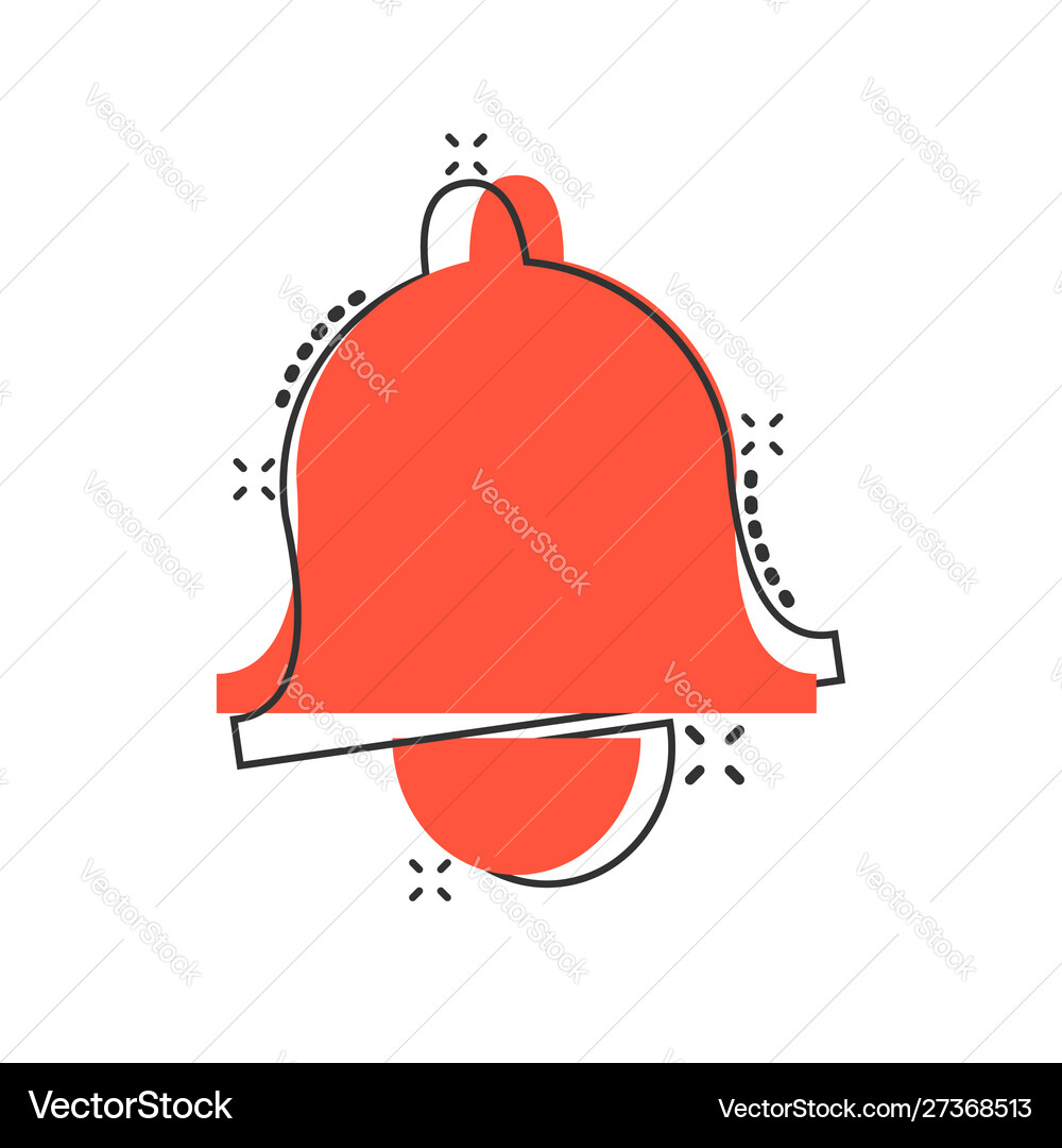 Cartoon bell icon in comic style alarm Royalty Free Vector