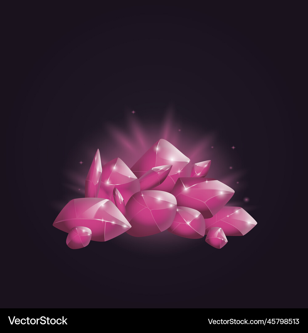 Crystals and natural minerals cartoon magic Vector Image