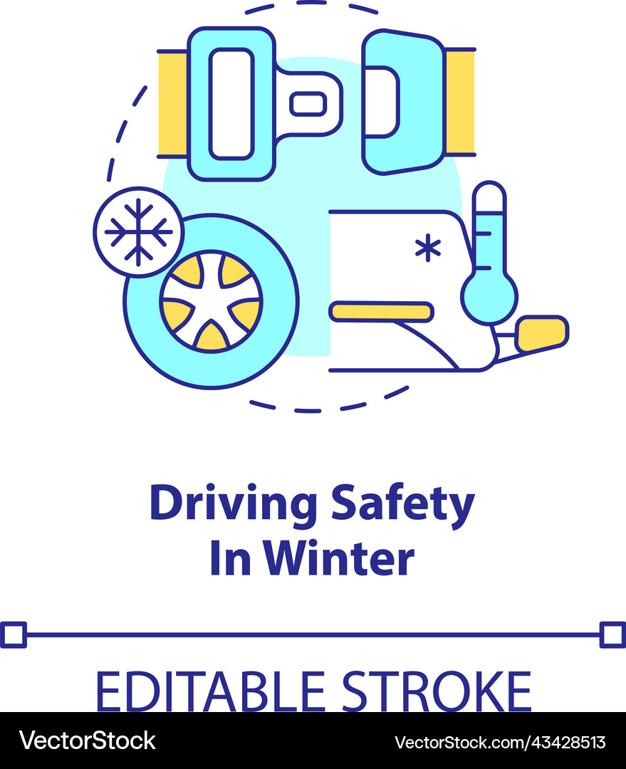 Driving safety in winter concept icon Royalty Free Vector