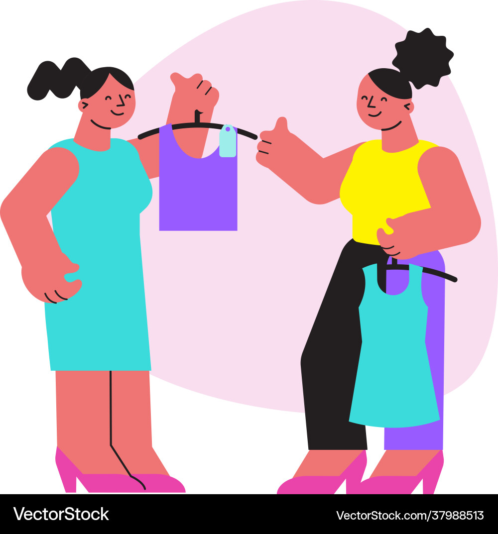 Flat women shopping icon Royalty Free Vector Image