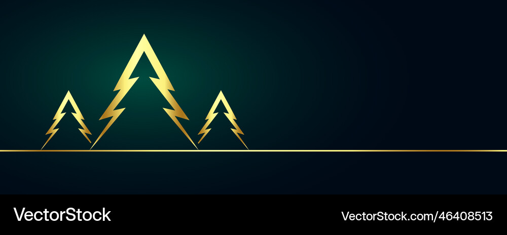 Golden christmas tree banner with text spac Vector Image