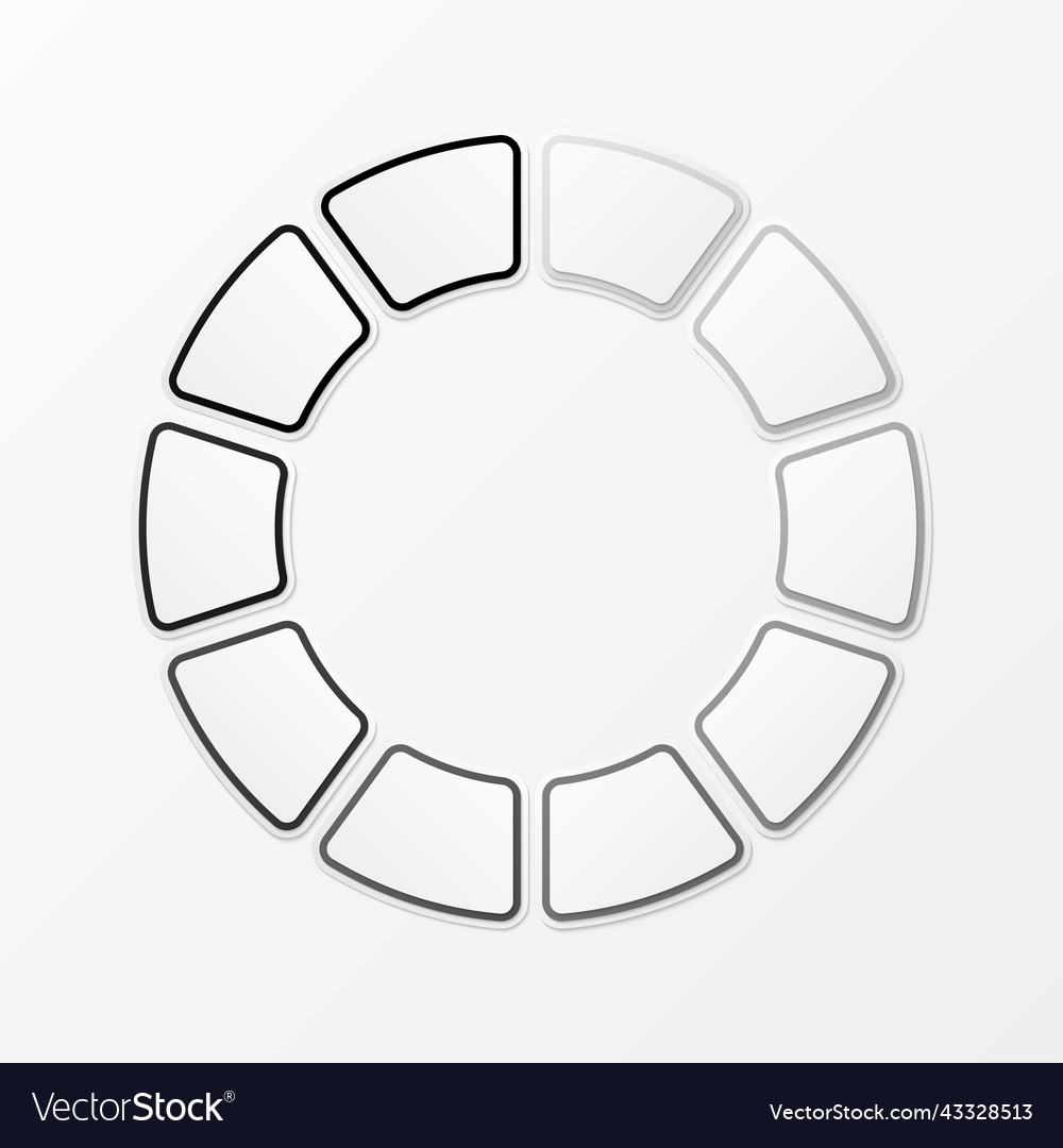 Gray color circle shadow chart Royalty Free Vector Image