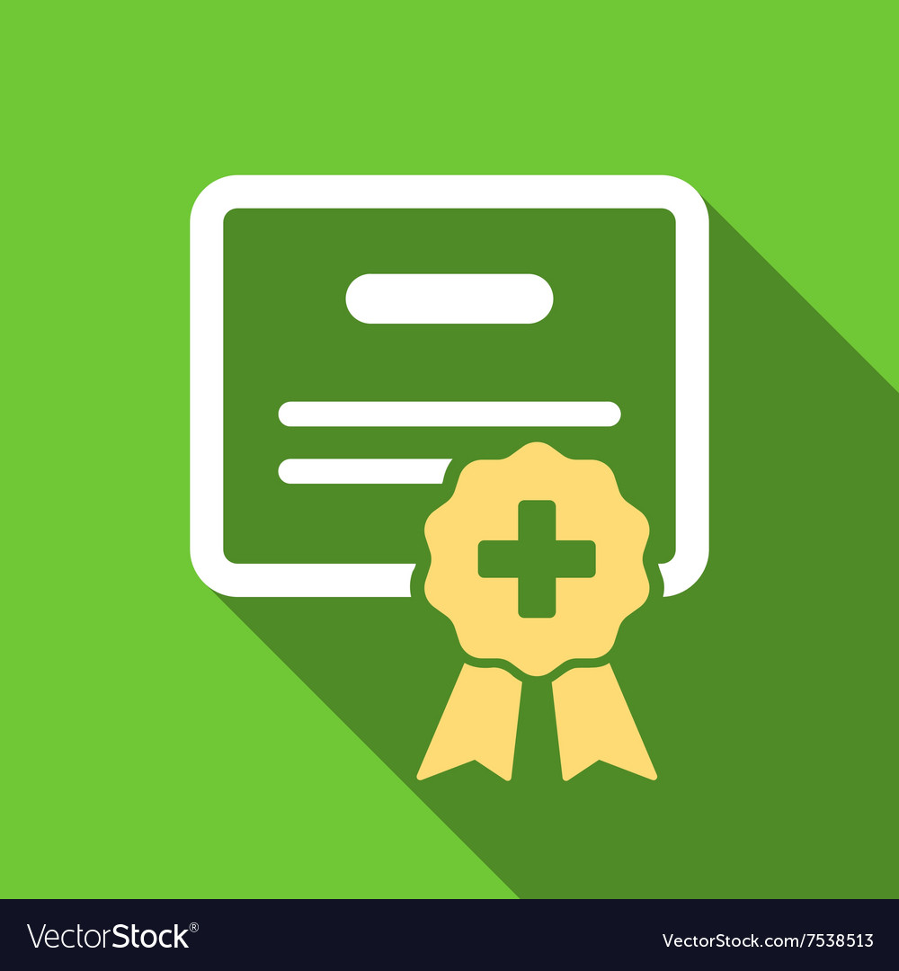 Medical Certification Flat Long Shadow Square Icon Medical Certification Flat Long Shadow Square Icon