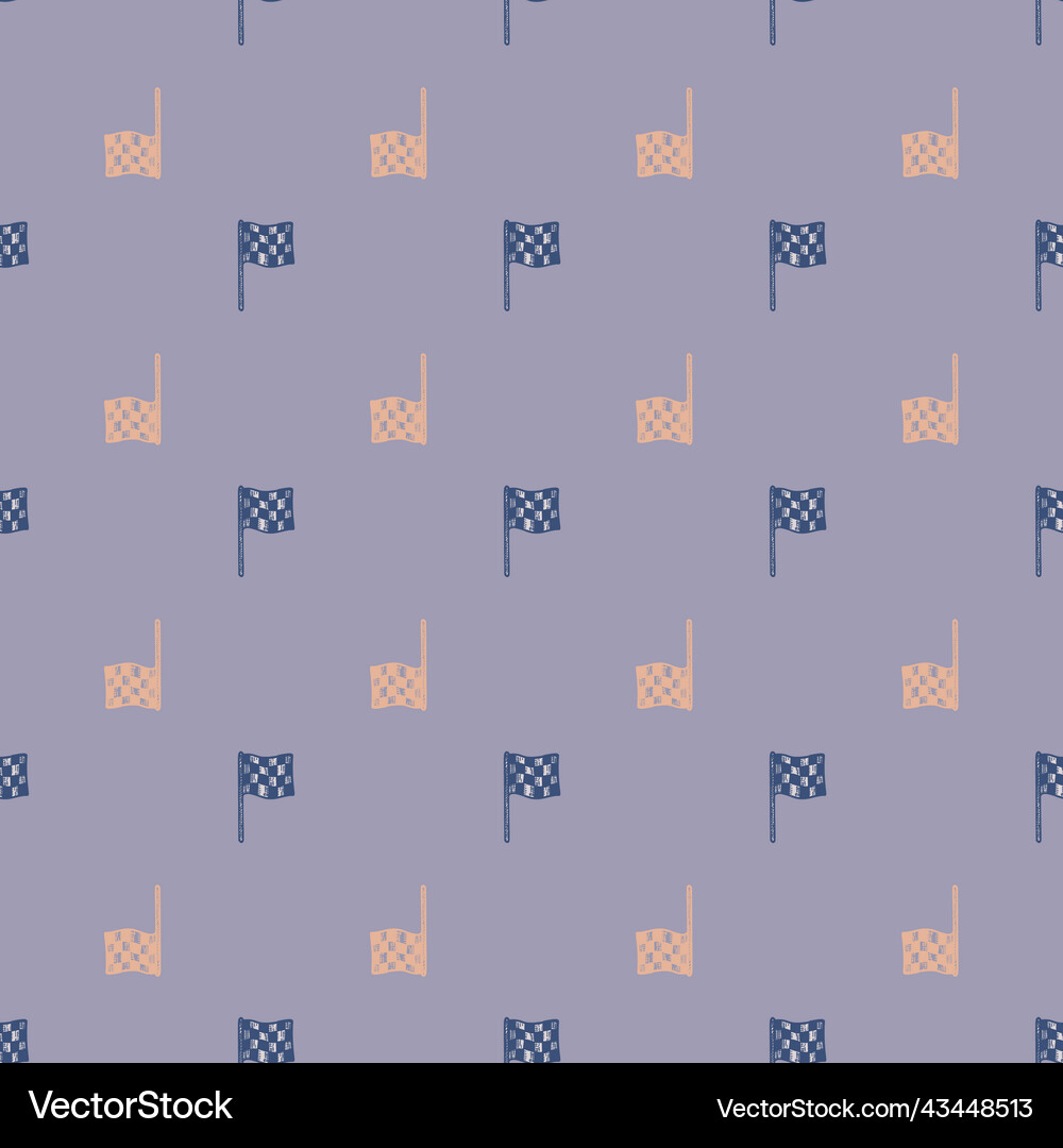 Race flag engraved seamless pattern vintage sport Vector Image