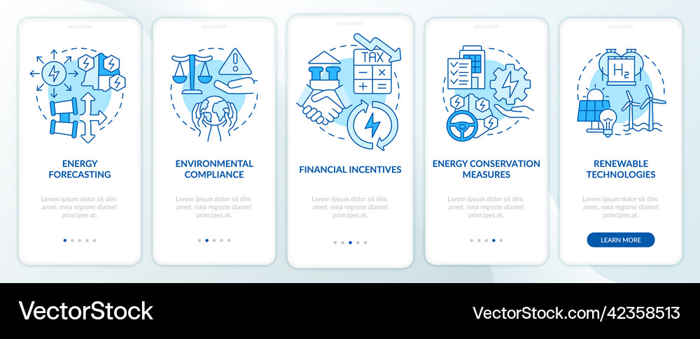 Strategic energy management blue onboarding Vector Image