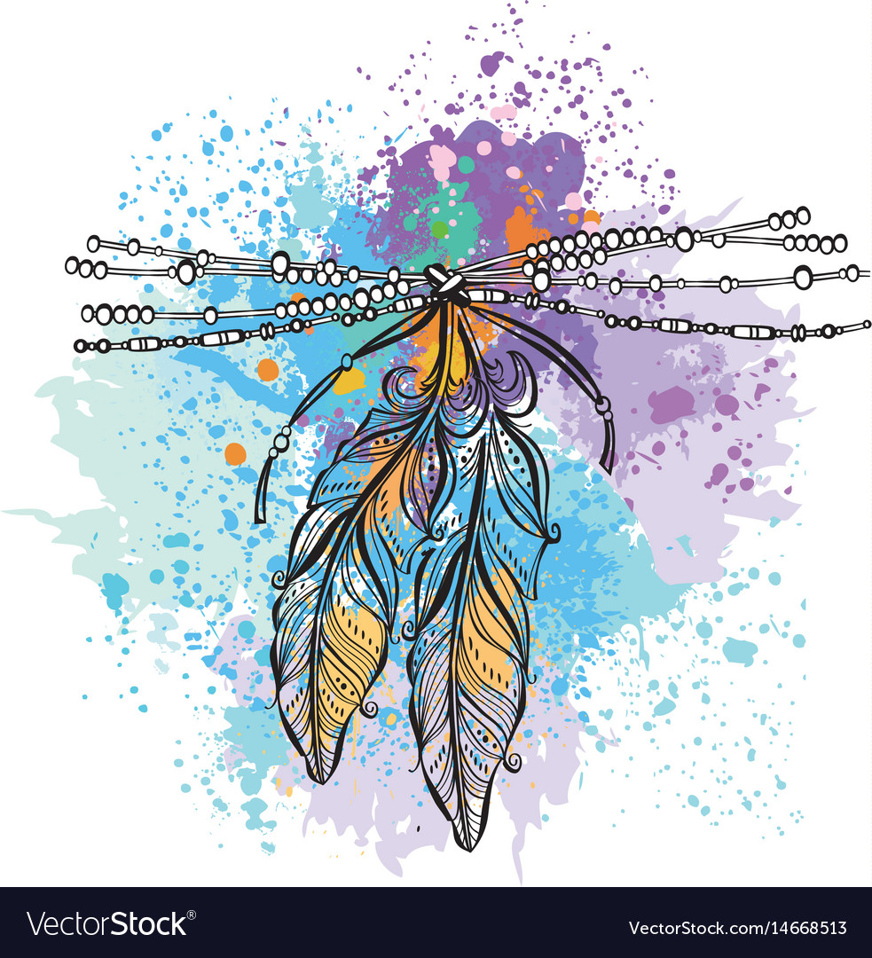 Two feathers Royalty Free Vector Image - VectorStock