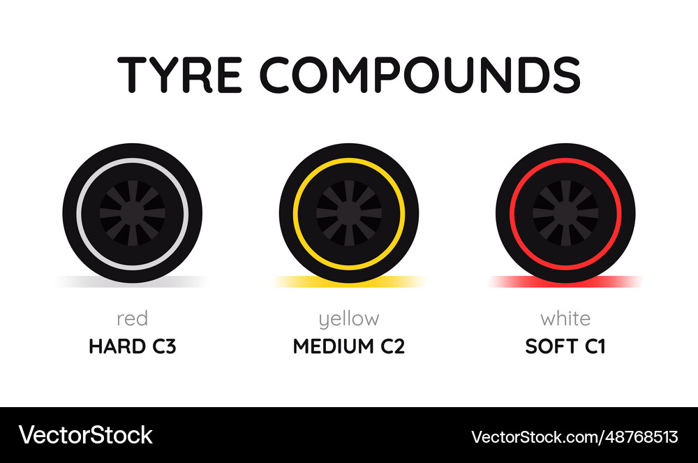 Tyre compounds for the formula one race - hard Vector Image