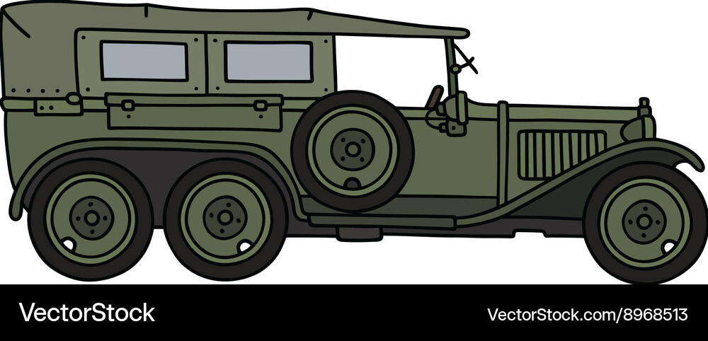 Vintage military vehicle Royalty Free Vector Image