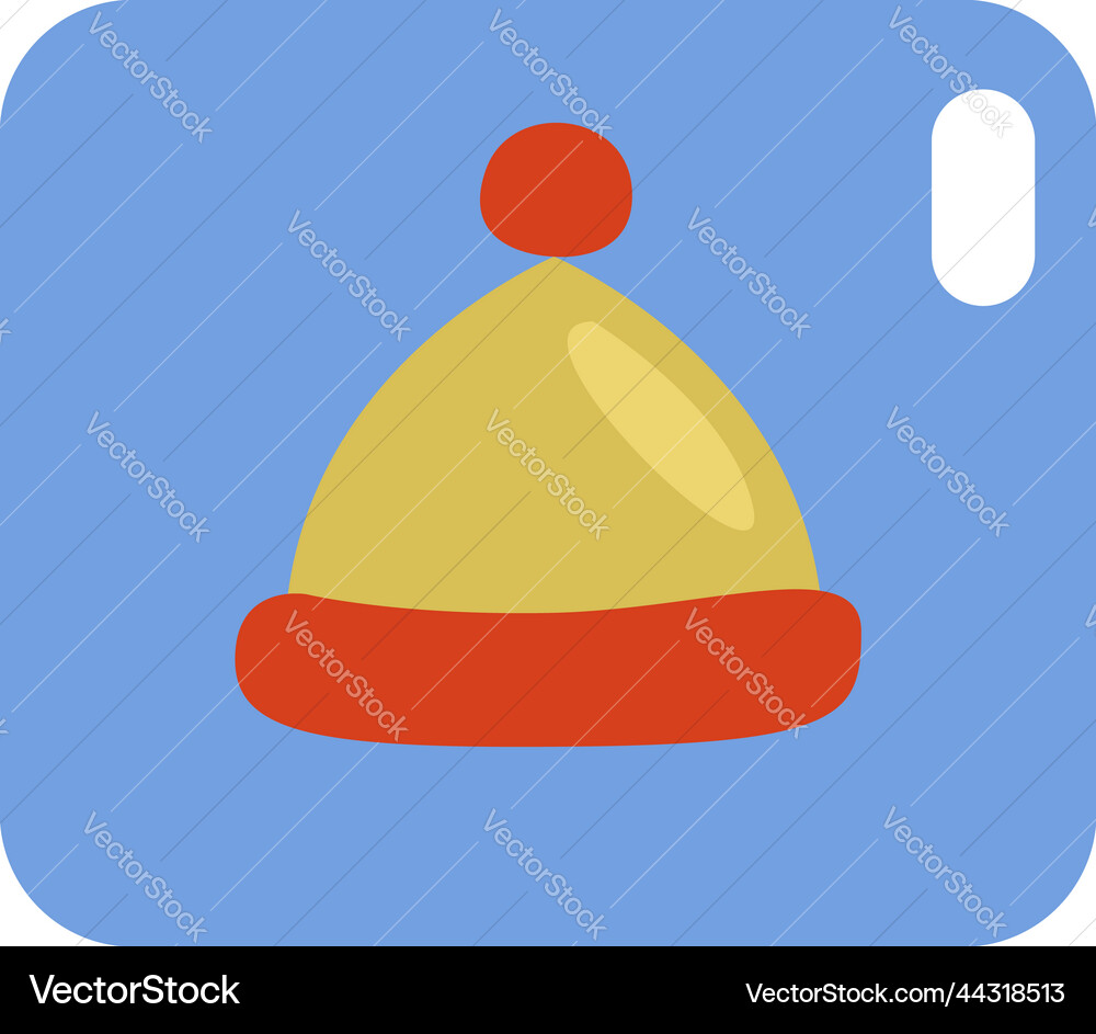 Yellow winter hat on white background Royalty Free Vector
