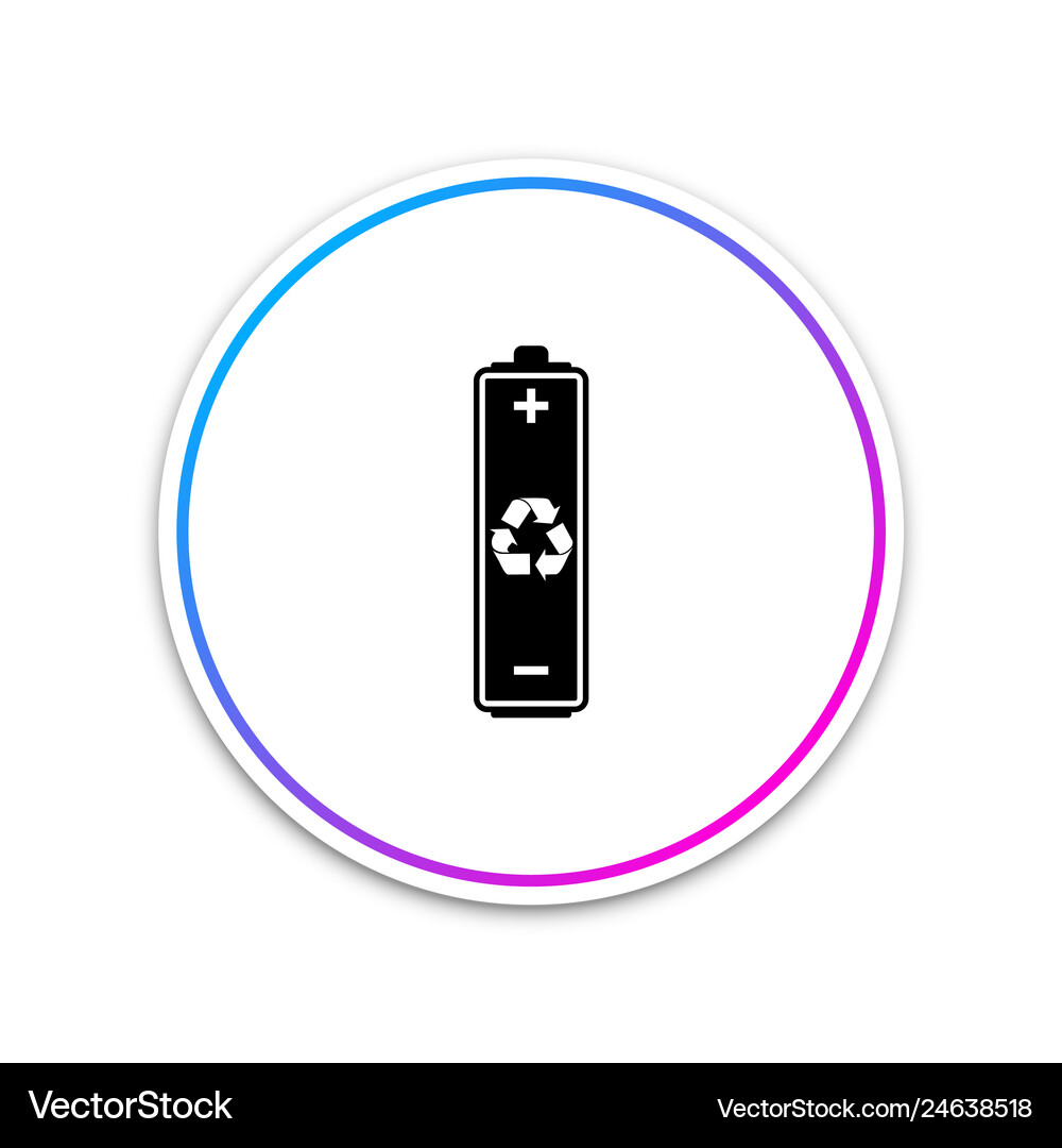 Battery with recycling symbol icon isolated Vector Image
