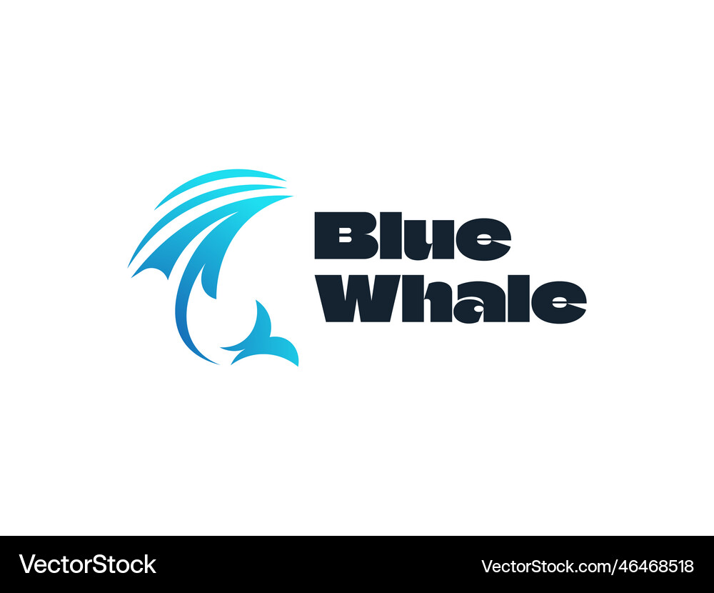 Blue whale logo with abstract and simple concept Vector Image