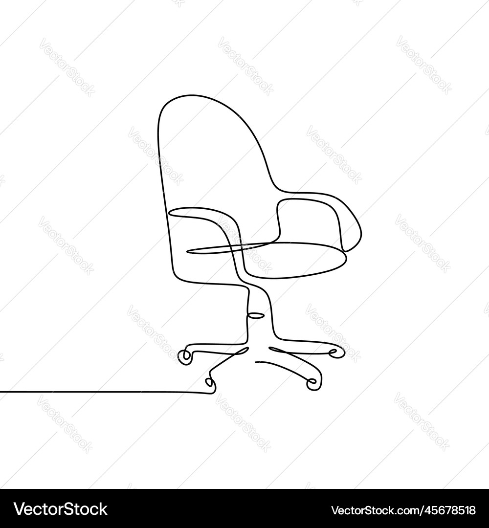 Continuous line drawing of the work chair Vector Image